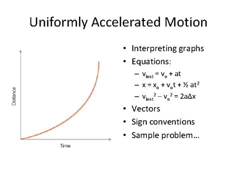 kinematics describing motion uniformly accelerated motion interpreting