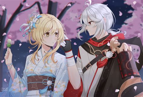Lumine And Kaedehara Kazuha Genshin Impact Drawn By Anientte Danbooru