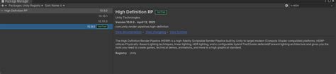 Missing Packages In Package Manager Comunitymodulesnvidia Comunityrender Pipelineshigh