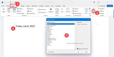 how to insert date and time in microsoft word windows and mac webnots