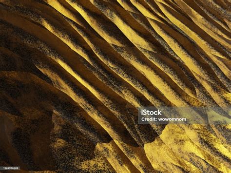 3d 골든 과 블랙 샌드 스트라이프 텍스처 모래로 금속 블랙과 옐로우 배경을 빛냅니다 릴리프 웨이브와 스트라이프가 있는 장식패턴
