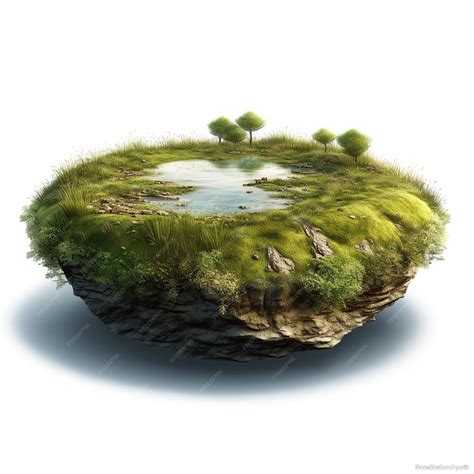 Premium Ai Image Isometric Green Grass Land Isolated On White Background Empty Grass Surface