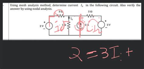 using mesh analysis method determine current ix in the following circui