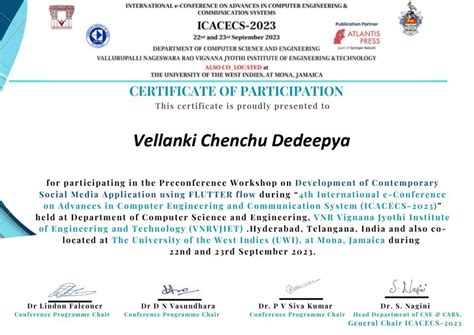 Dedeepya Vellanki On Linkedin Icaecs2023 Flutterflow Softwaredevelopment Continuouslearning…