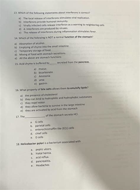 Solved 13 Which Of The Following Statements About