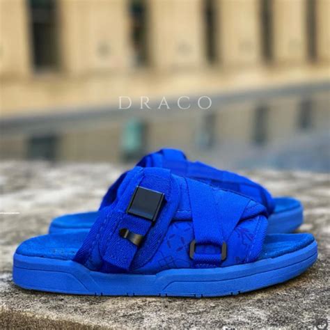 Blue Draco Slides With Clip And Velcro Depop