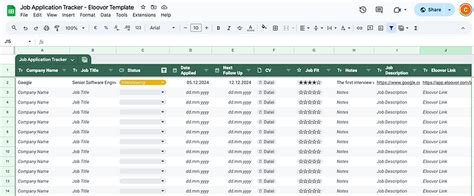 Job Application Tracker Excel Template And Other Free Tools Eloovor