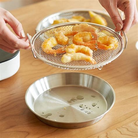 Kitchen Oil Strainer Pan Stainless Steel Frying Oil Strainer Pan Fine