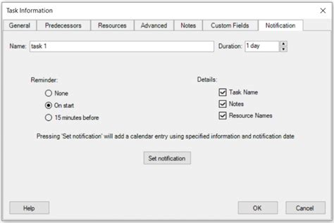 Task Notification Project Plan 365
