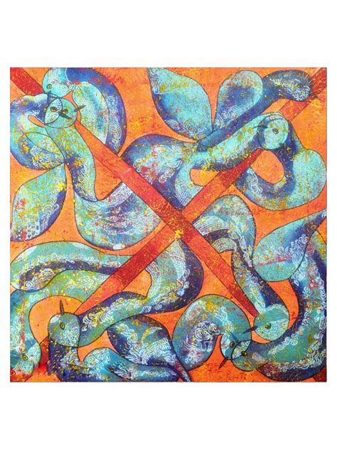 The Bird Circle Acrylic On Canvas By Preeti Parmar Exotic India Art