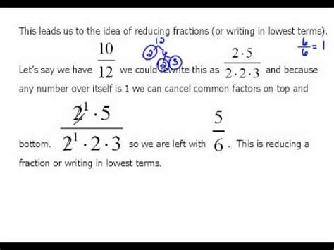Writing Fractions In Lowest Terms YouTube