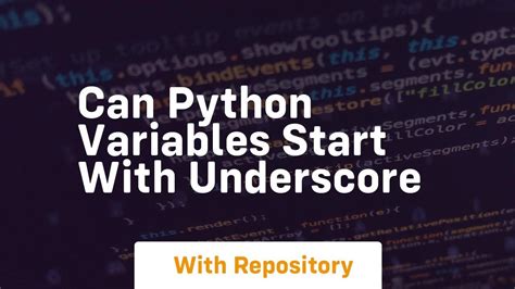 can python variables start with underscore youtube
