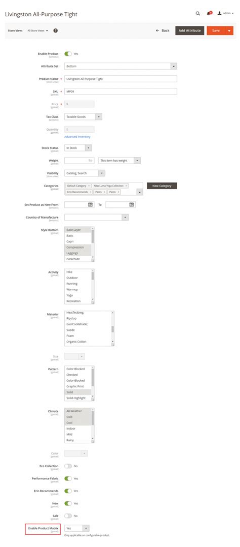 Magento 2 B2B Product Variants Matrix Configurable Catalog Extension