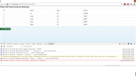 solved unable to add new row in sap ui5 table sap community