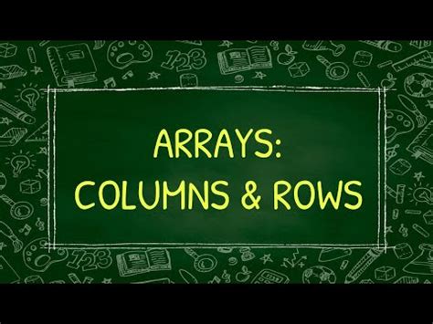 Arrays Columns And Rows YouTube