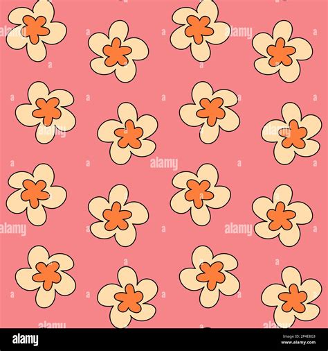 Groovy Floral Seamless Vector Pattern Stock Vector Image And Art Alamy