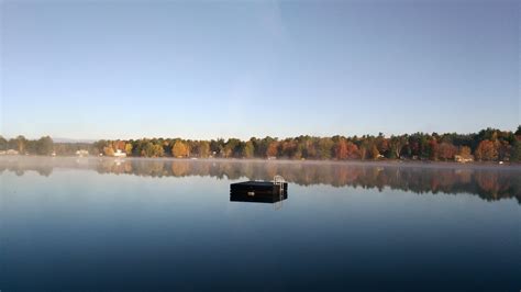 가을 거울 효과 경치 경치가 좋은 계절 계절 변화 고요한 고요함 나무 나무 줄 나뭇잎 대칭 떨어지다 맑은 하늘 목가적인 물 물 반사 민물