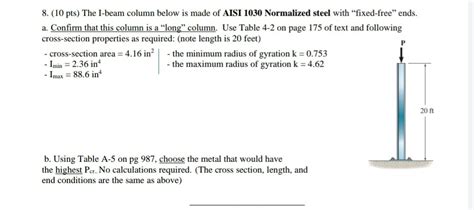 solved table 4 2 end condition constants for euler columns