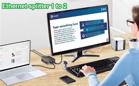 ethernet splitter 1 to 2 with usb cable 1000mbps high speed ethernet