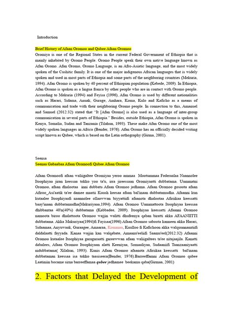 Afaan Oromoo Script Pdf Ethiopia Linguistics