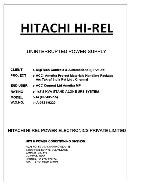 7 5kva Ups Panel Drawing Pdf Power Inverter Power Electronics