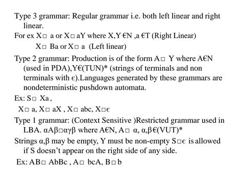 Solution 10 Chomsky Classification Of Grammar Derivation And Parse