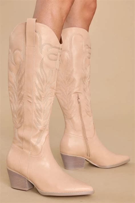 Nude Cowgirl Boots Mauve