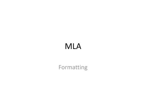 Mla Formatting Ppt Download
