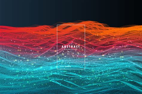 웨이브 배경 추상 벡터 그림입니다 3d 기술 스타일 테크놀로지에 대한 스톡 벡터 아트 및 기타 이미지 테크놀로지 스파크 책표지 Istock