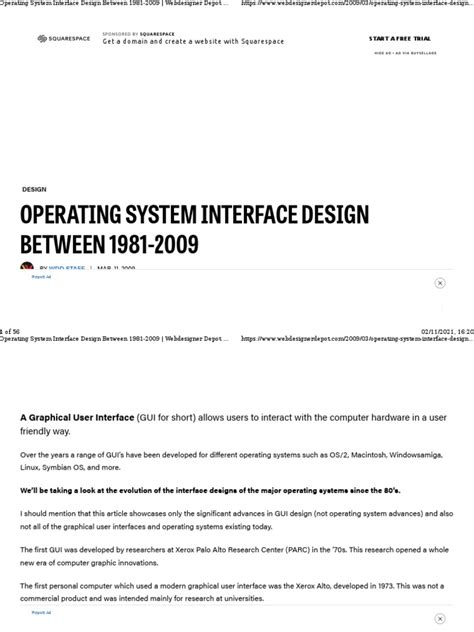 Operating System Interface Design Between 1981 2009 Get A Domain And Create A Website With