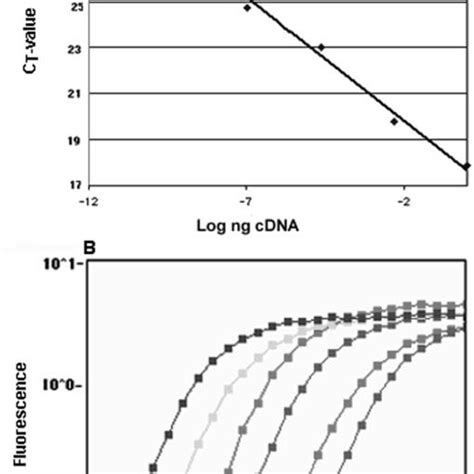 Amplification Plots And Standard Curve For Gapdh Mrna Expression A A
