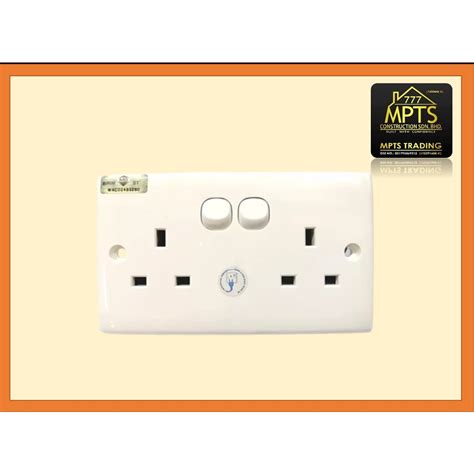 SUM A Double Switch Socket Outlet A SIRIM Electric Wall Switched Socket Plug PIN GANG