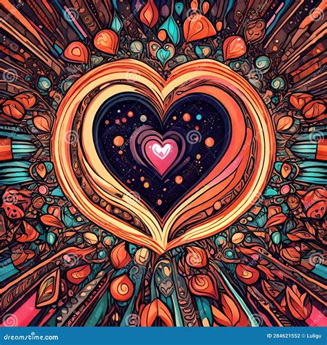 Cosmic Hearts A Kaleidoscope Of Love Stock Illustration Illustration