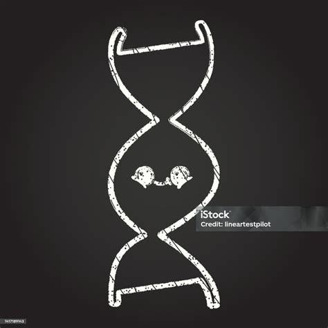 Dna Strand Chalk Drawing Stock Illustration Download Image Now Cartoon Chalk Drawing Dna
