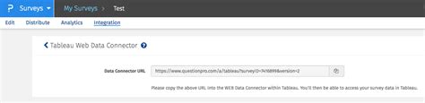 tableau integration questionpro help document