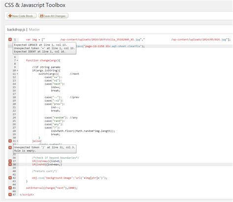 Css And Javascript Toolbox Unprecedented Js Compiler Errors Stack Overflow