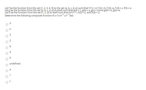 solved let f be the function from the set {1 2 3 4 5} to