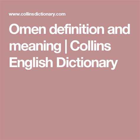 Omen definition and meaning | Collins English Dictionary | Collins ...