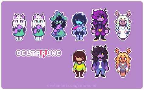 Deltarune Ralsei Kris Susie Noelle Ow Sprites By Sotwound On