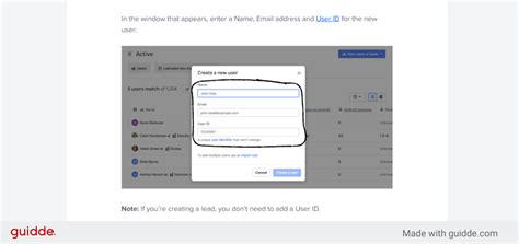 how to create a new user in intercom guidde gallery