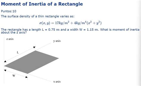 Solved Moment Of Inertia Of A Rectangle Puntos 10 The