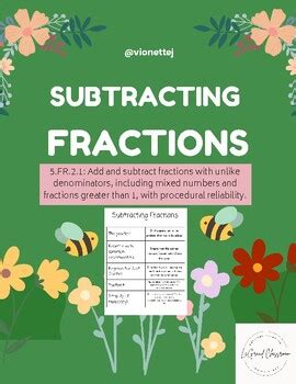 Subtracting Fractions By LeGrand Classroom TPT