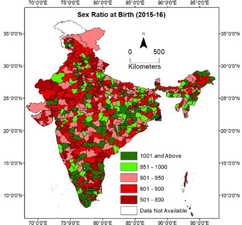 District Pattern Of Sex Ratio At Birth In India Download Scientific Diagram