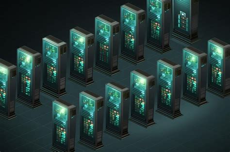 Isometric Server Room Rack Premium Ai Generated Image