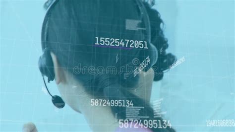 Animation Of Graphs And Numbers Over Happy Asian Female Consultant Stock Footage Video Of