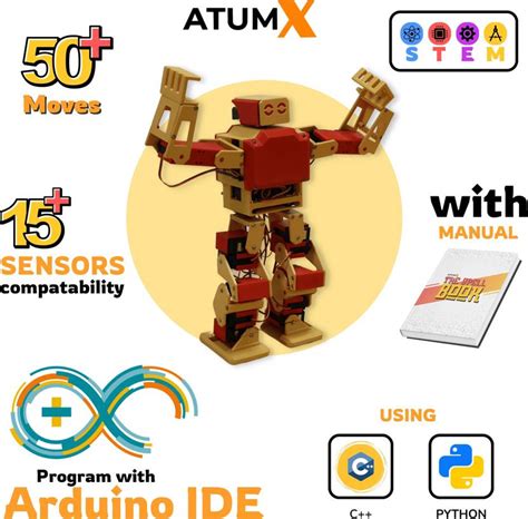 Atumx Humanoid Robot Kit Compatible With Arduino Diy Robotics Kit