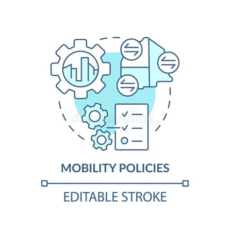 Mobility Policies Turquoise Concept Icon Stock Vector Illustration Of