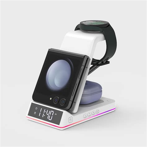 5in1 무드등 알람시계 겸용 고속 무선충전기 Z플립5 워치6 호환 갤럭시워치전용 감도 깊은 취향 셀렉트샵 29cm