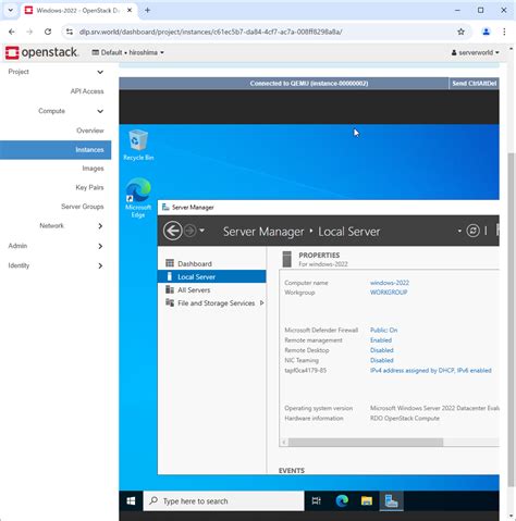 Centos Stream 9 Openstack Dalmatian Configure Horizon Server World