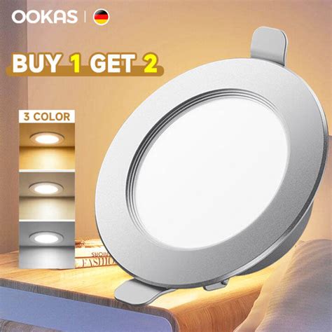 Ookas Pin Lights Led For Ceiling 3 Color Downlight Tone Pin Light